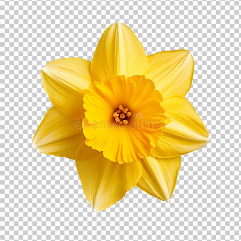 A Single Daffodil Top View Isolated on Transparent Background Stock ...