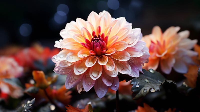 A Single Dahlia Flower Very Close View Stock Image - Image of object ...