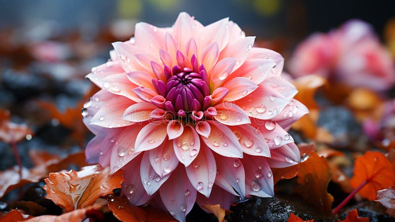 A Single Dahlia Flower Very Close View Stock Photo - Image of beauty ...