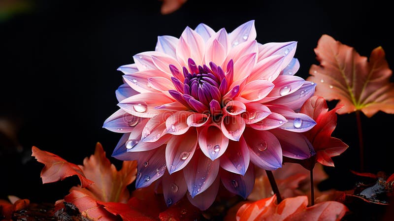 A Single Dahlia Flower Very Close View Stock Image - Image of pink ...