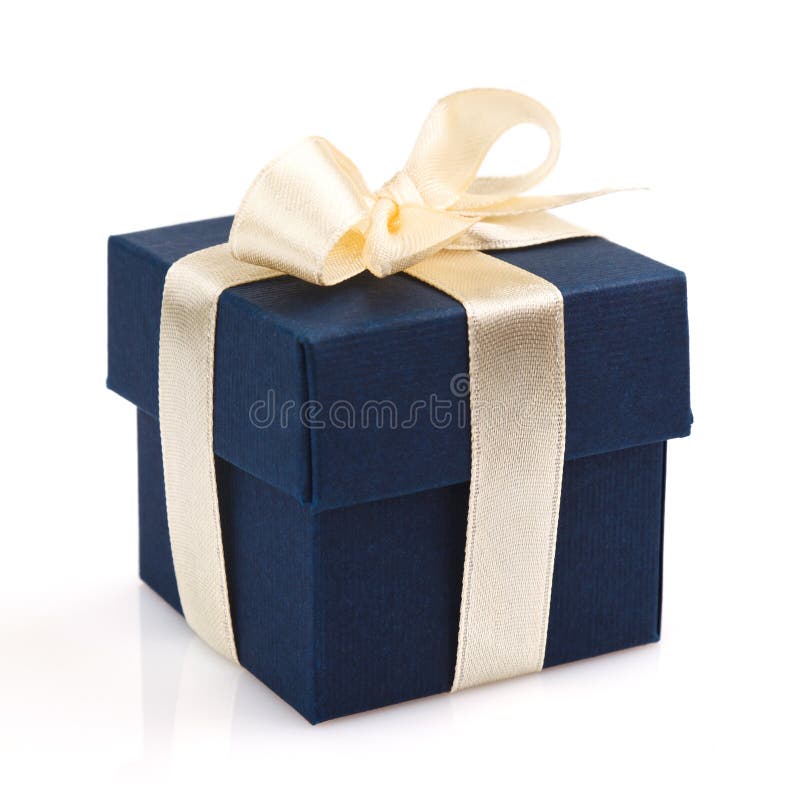Single dark blue gift box stock photo. Image of holiday - 36862974