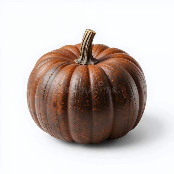 Dark Brown Pumpkin on White Background: a Still Life Harvest Image ...