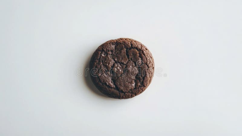 Single Dark Chocolate Cookie on White Background Stock Illustration ...