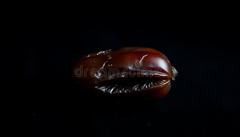Single Date Fruit on Black Background, Simple and Elegant Generative AI ...