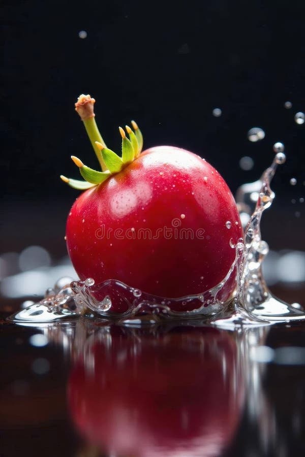 Single Date Fruit Impacting Water, Creating Splash , Diet, Brown Stock Illustration ...