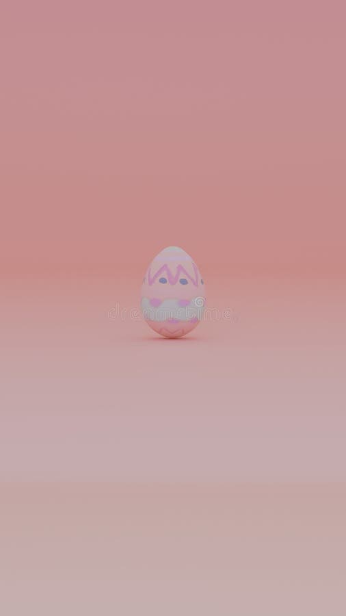 Single Decorated Easter Egg Placed on a Smooth Pink Gradient Background ...