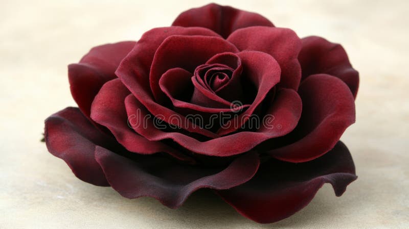 A Single Deep Red Velvet Rose Blossom Stock Illustration - Illustration ...