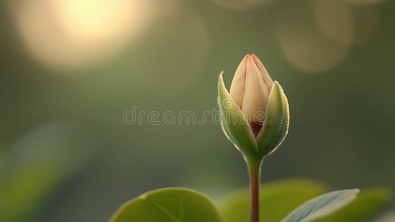 A Single Delicate Flower Bud Beginning To Open Generative Ai ...