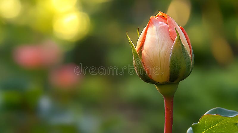 A Single Delicate Flower Bud Beginning To Open Generative Ai ...