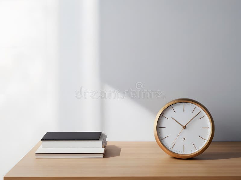 A Single Desk Clock Against a Minimalist Backdrop with Space for Text ...