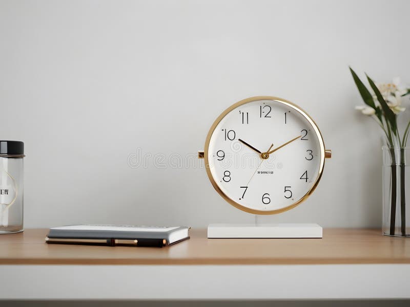 A Single Desk Clock Against a Minimalist Backdrop with Space for Text ...