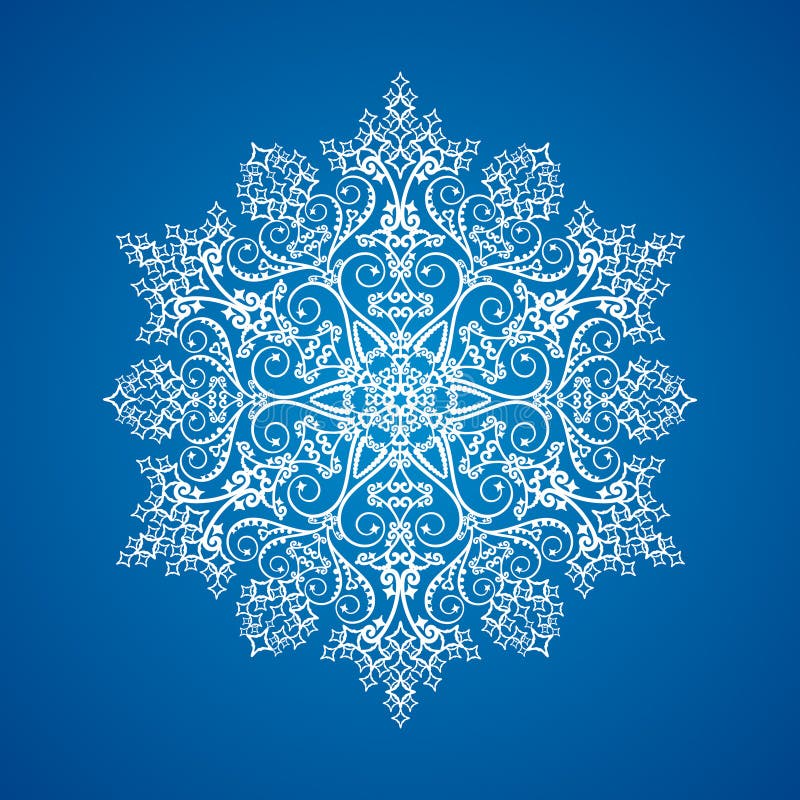 Single Detailed Snowflake Ornament Stock Vector - Illustration of ...