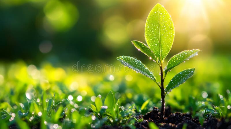 Sapling Growing in a Felled Trunk, Like Hope Symbol, Vector ...
