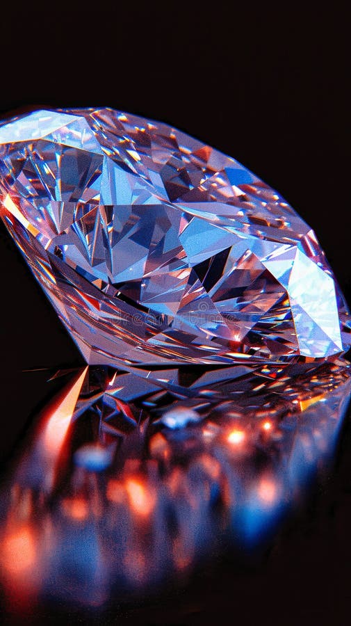 A Single Diamond Glistens Amidst a Bed of Wet Pebbles Stock Image ...