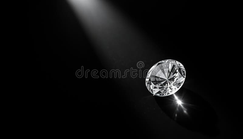 A Single Diamond Placed Under a Spotlight Stock Illustration ...