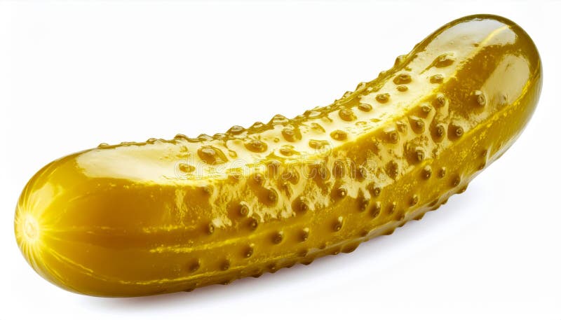 Single Dill Pickle on White Background Stock Illustration ...