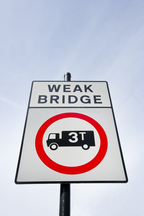 Warning Sign Weak Bridge Stock Photos - Free & Royalty-Free Stock ...