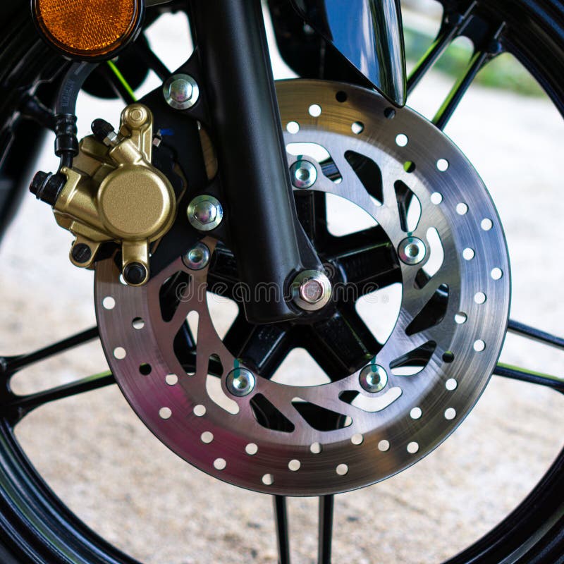 Single Disc Brake of a Motorcycle Stock Photo - Image of gear, detail ...