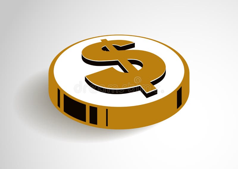 Single Dollar Coin Vector Logo Illustration or Icon Stock Vector ...
