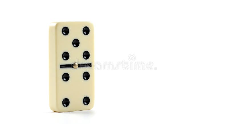 Close-up of a Five-and-Five Domino Tile on White Background, Perfect ...
