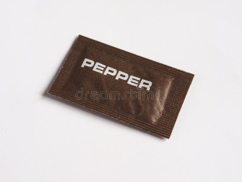Single dose pepper sachet stock image. Image of dose - 284656215
