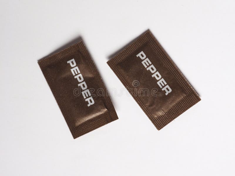 Single dose pepper sachet stock photo. Image of dose - 287460852