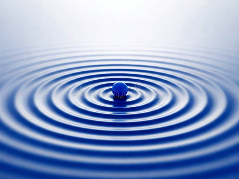 A Single Dot with Radiating Concentric Waves Stock Illustration ...