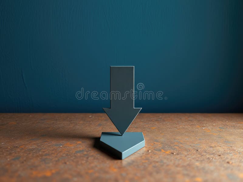Single Downward Arrow. Trend or Challenge Stock Photo - Image of symbol ...