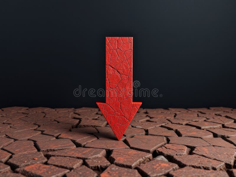Single Downward Arrow. Trend or Challenge Stock Photo - Image of ...