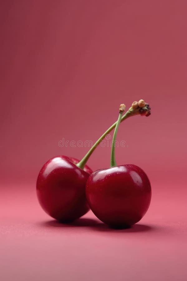 Single Dried Cherry, Deep Crimson Hue; Minimal, Clean Aesthetic ...