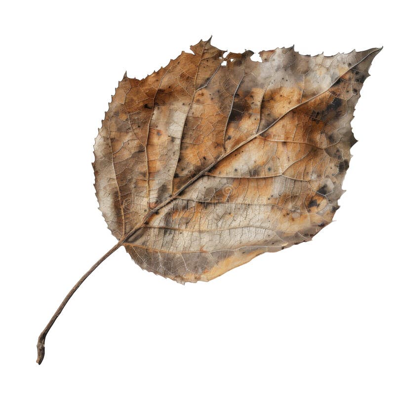 A Single Dried Leaf with Delicate Veins and a Rough Texture Stock Photo ...