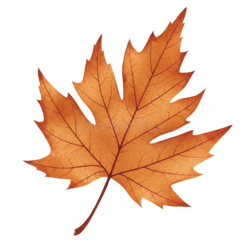Single Dried Maple Leaf on White Background Stock Illustration ...