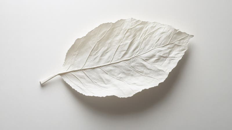 Single Dried White Leaf on White Background Stock Illustration ...