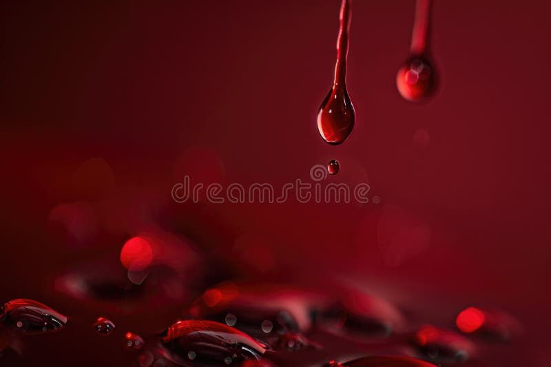 A Single Drop of Blood Falls from a Droplet of Water, a Symbol of ...