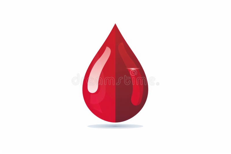 A Single Drop of Blood on a White Surface, Suitable for Medical or ...