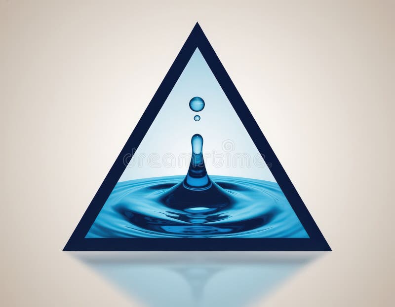 Single Drop Centered in a Triangle-based Abstract Design. Stock Photo ...