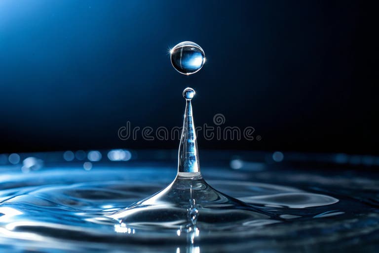 Cold Water Drop in Dark Blue Stock Illustration - Illustration of dark ...