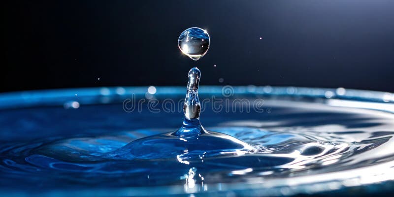 Cold Water Drop in Dark Blue Stock Illustration - Illustration of ...