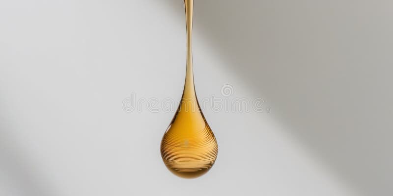 A Single Drop of Golden Liquid with Ripples. Stock Photo - Image of ...
