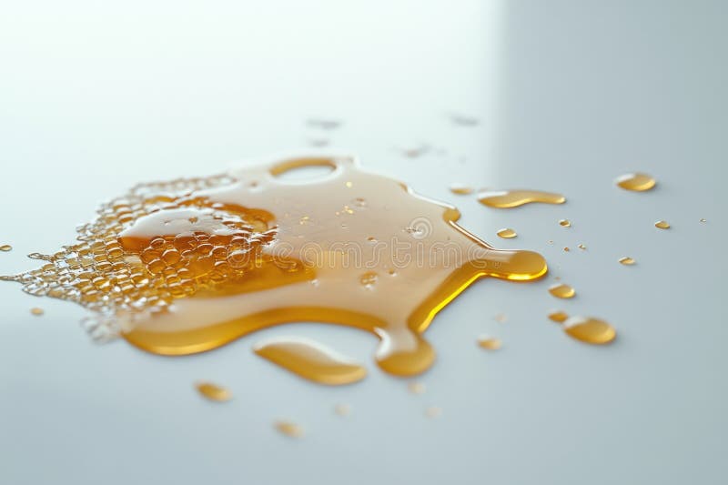 A Single Drop of Honey Sits on the Surface of a Table, Ready for Use ...