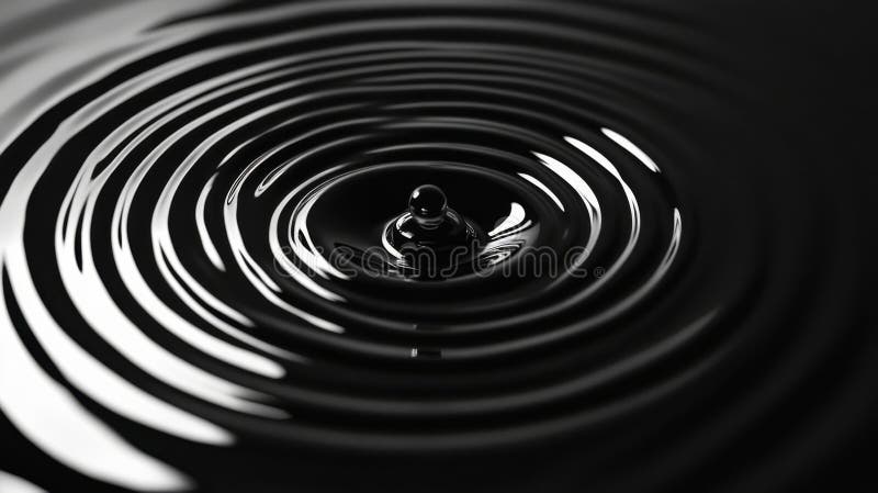 A Single Drop of Liquid Creates Concentric Ripples in a Black Surface ...