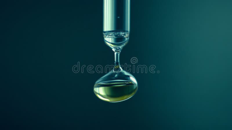 A Single Drop of Liquid Hangs from a Glass Dropper Stock Illustration ...