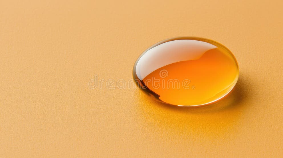 A Single Drop of Liquid Sits on a Textured Orange Surface. Stock Photo ...