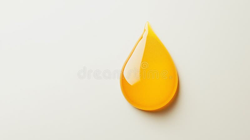 Single Drop of Oil Falling, Yellow Background Stock Illustration ...