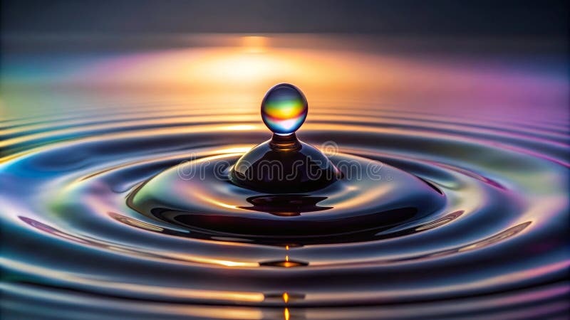 A Single Drop of Water Creates Iridescent Ripples on a Dark Liquid ...