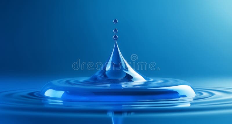 A Single Drop of Water Creates Ripples in the Blue Stock Illustration ...
