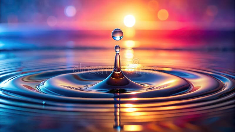 A Single Drop of Water Creates Vibrant Ripples on a Colorful Liquid ...