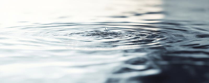 Single Drop of Water Creating Ripples on a Calm Surface, Close-up ...