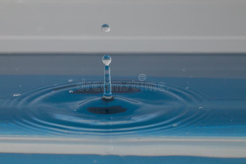 Single Drop of Water Falls into the Water from Above Stock Image ...