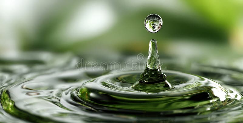 A Single Drop of Water Gracefully Falls into a Larger Pool of Water ...